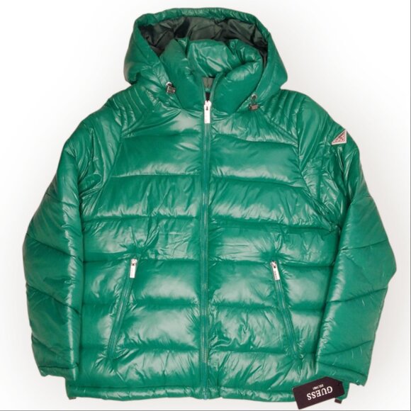 Guess | Jackets & Coats | Guess Puffer Coat Hooded Size Large Kelly ...